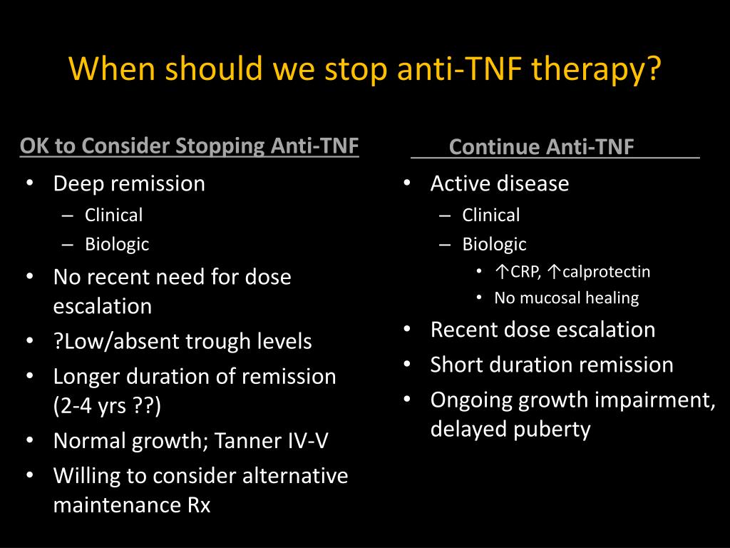 PPT - When Should We Stop Anti-TNF Therapy and How Do We Then Treat the ...