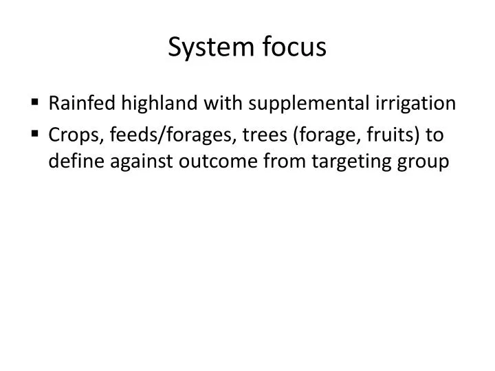 PPT - System focus PowerPoint Presentation, free download - ID:2328923