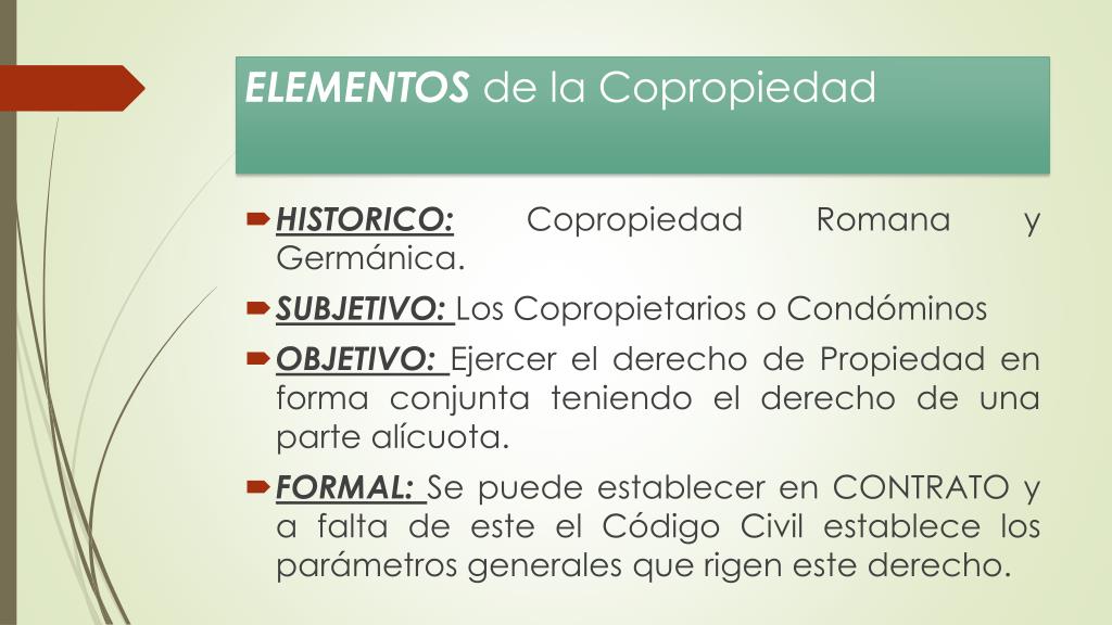 PPT - --La COPROPIEDAD -- Derechos Reales de MERO GOCE PowerPoint ...