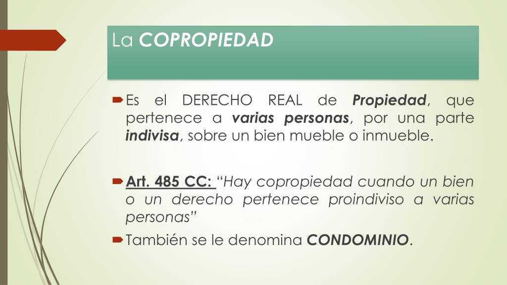 PPT - --La COPROPIEDAD -- Derechos Reales de MERO GOCE PowerPoint ...