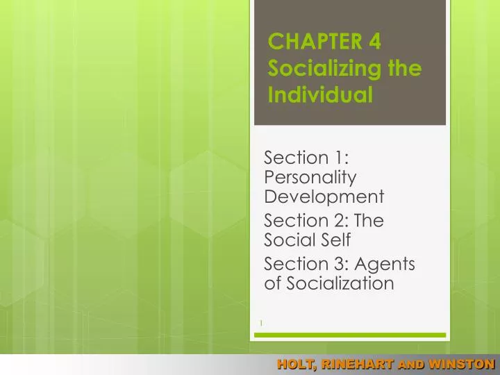 PPT - CHAPTER 4 Socializing the Individual PowerPoint Presentation ...