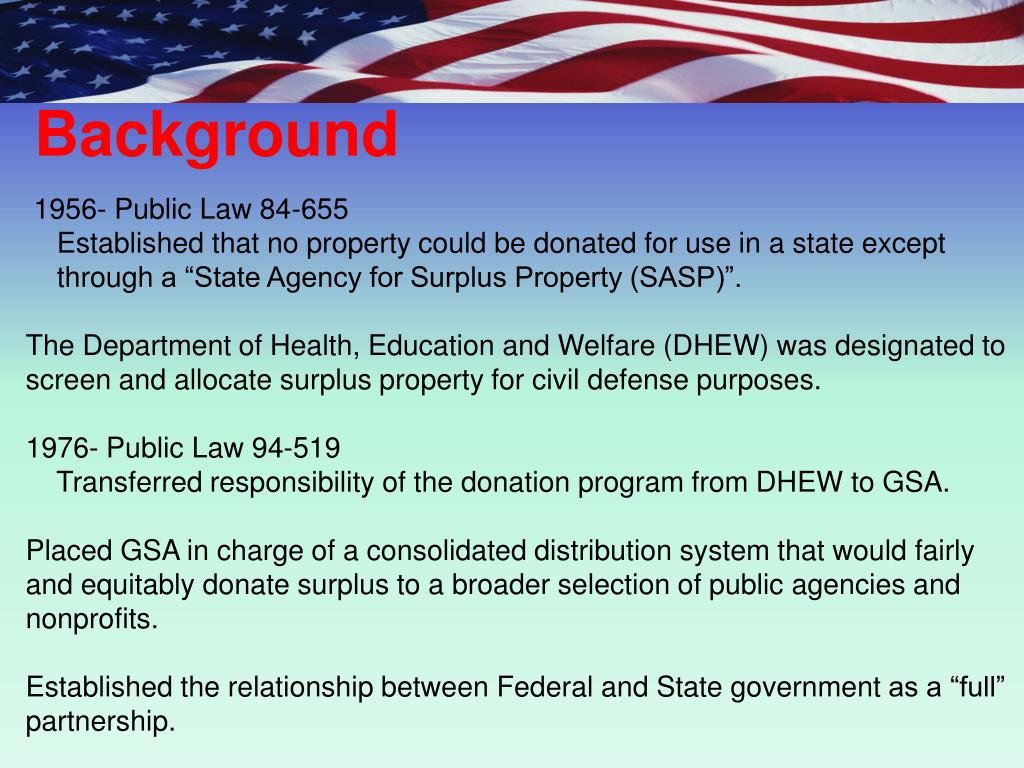 PPT - Federal Surplus Personal Property Donation Program: Save Taxpayer ...