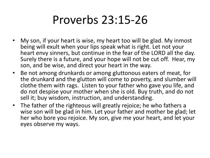 PPT - Proverbs 23:15-26 PowerPoint Presentation, free download - ID:2332709