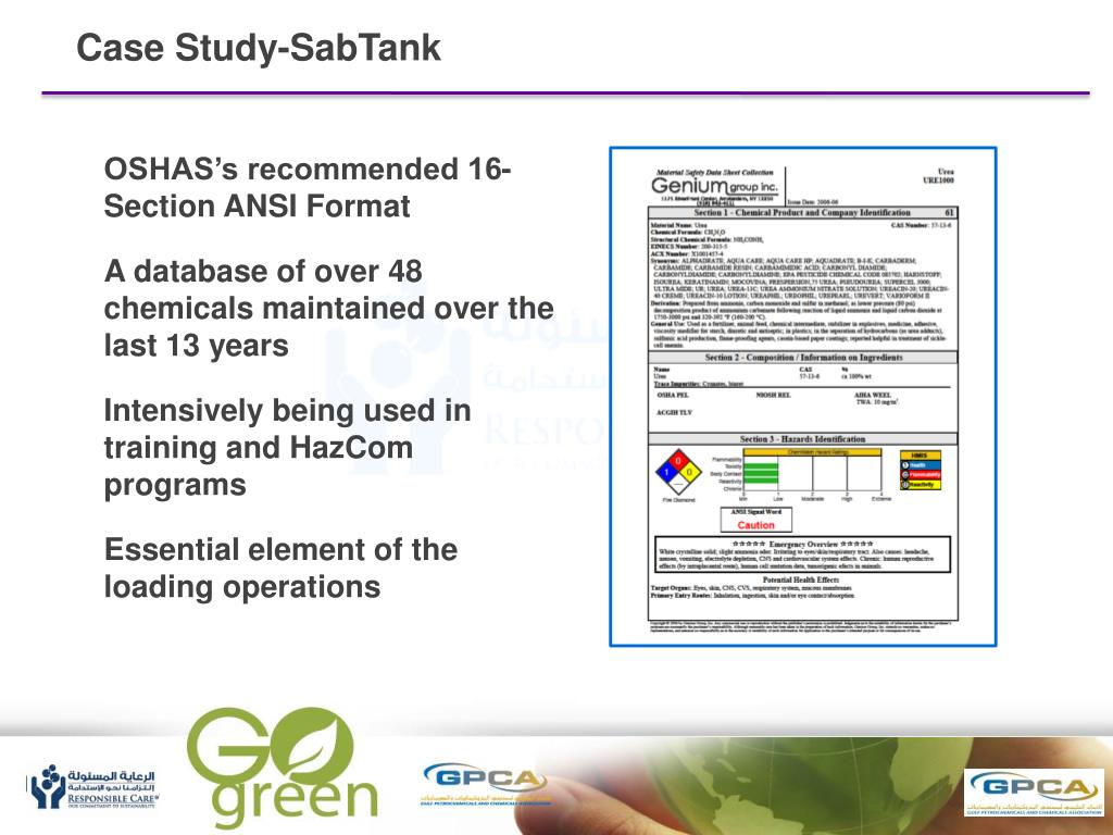 PPT - SABTANK’s RESPONSIBLE CARE THE UNCHARTED FRONTIERS PowerPoint ...