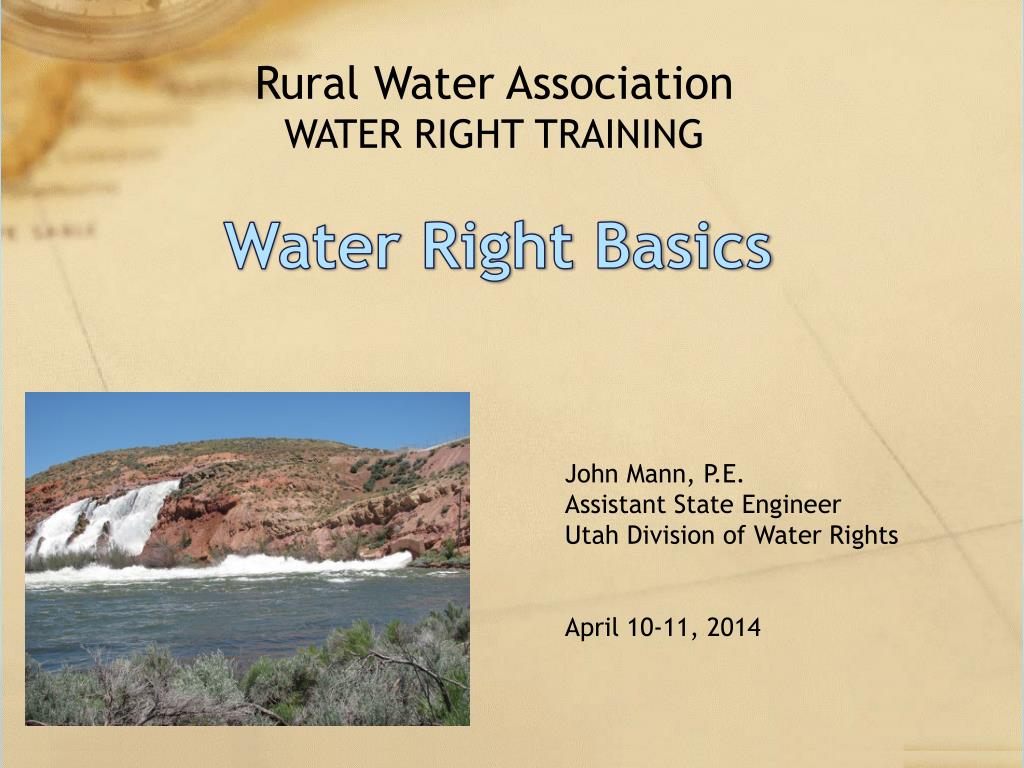 PPT - Water Rights Training for Better Management of Your Water ...