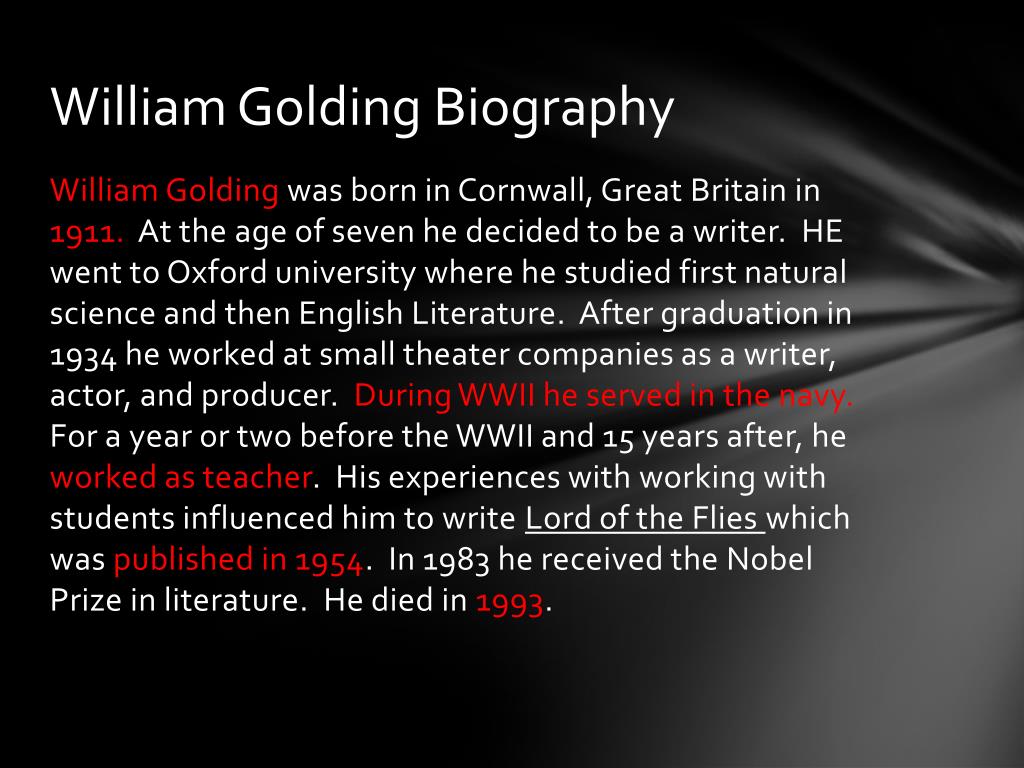 PPT - Lord of the Flies by William Golding Critical Questions for the ...