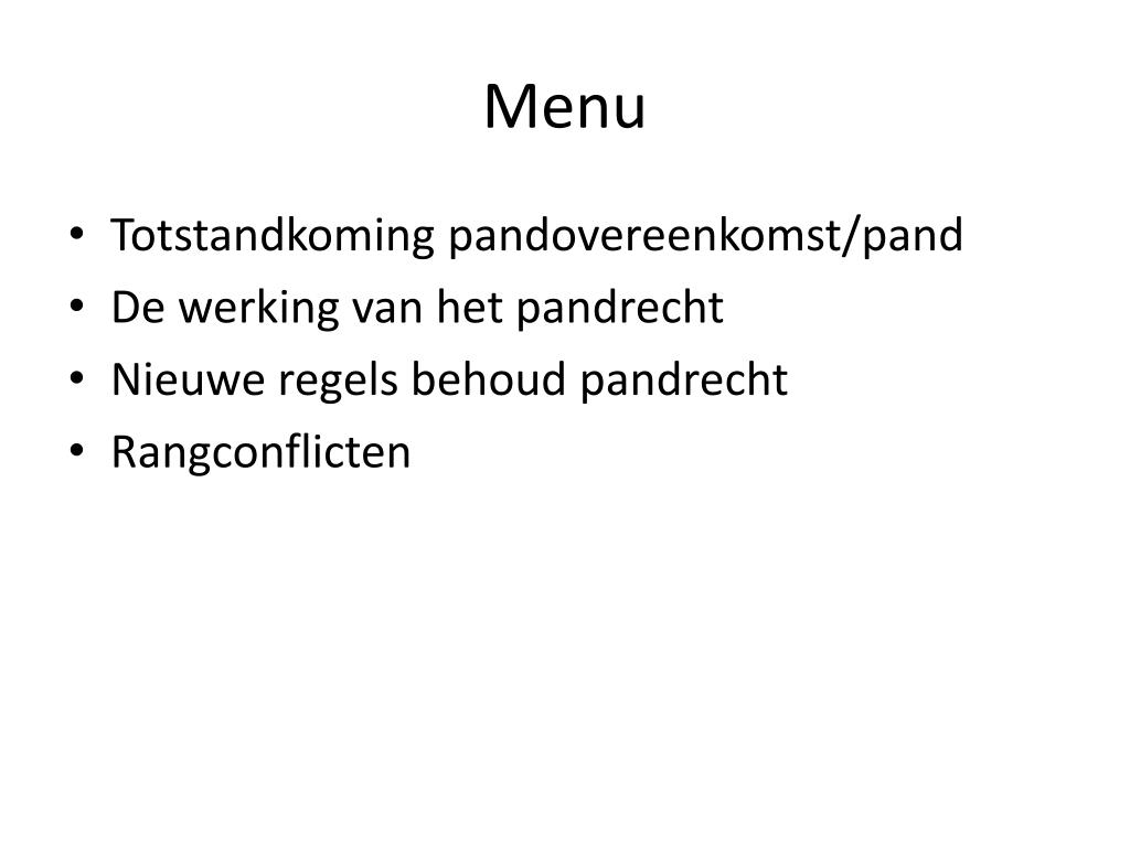 PPT - Verpanding roerende goederen Algemene beginselen PowerPoint ...