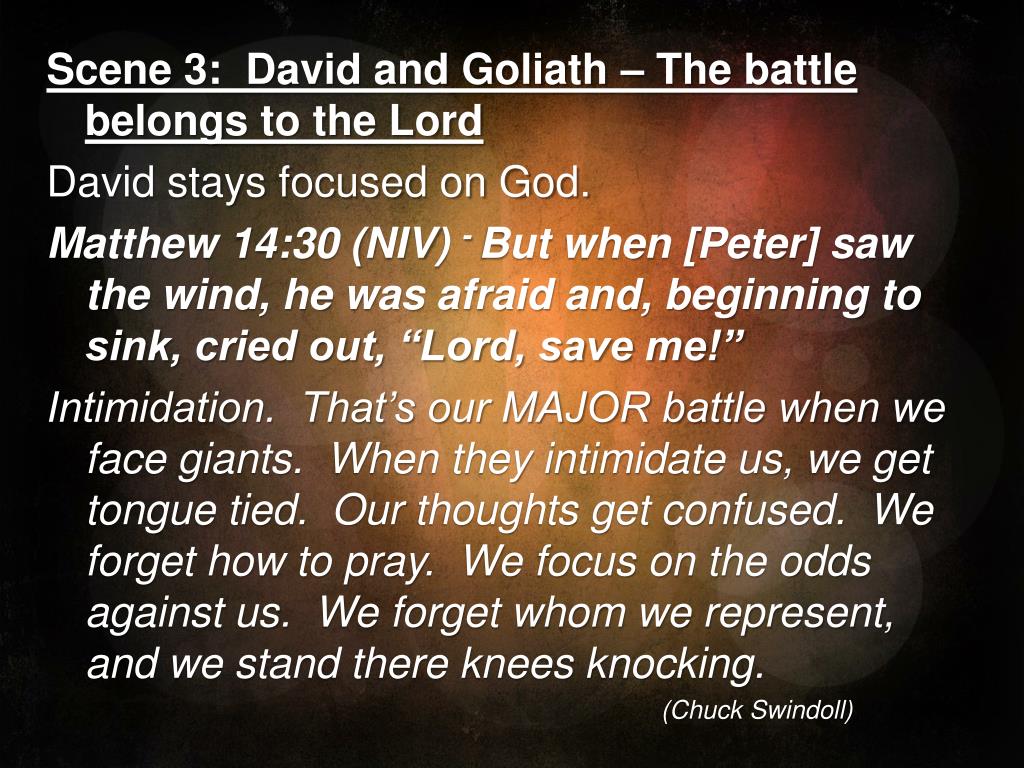 PPT - The Battle Against Giants Belongs to the Lord 1 Samuel 17 ...