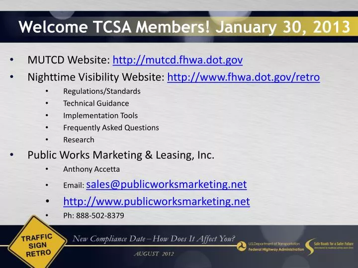 PPT - MUTCD Website: mutcd.fhwa.dot PowerPoint Presentation, free ...