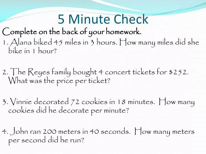 PPT - 5 Minute Check PowerPoint Presentation, free download - ID:2335079
