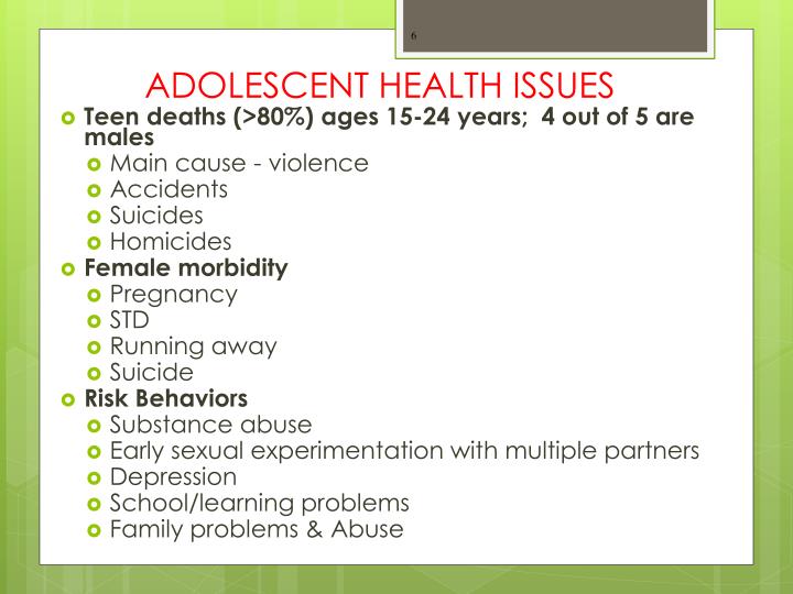 Ppt Health Risk Behavior And Problems Among Adolescents Powerpoint