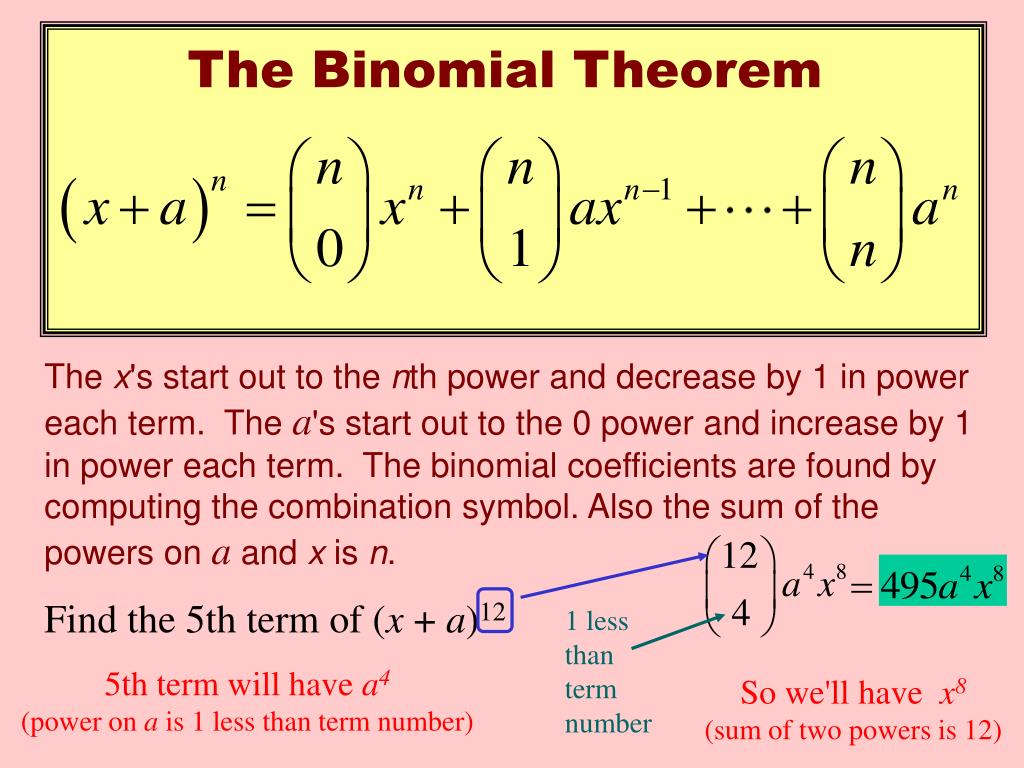 PPT The Binomial Theorem PowerPoint Presentation Free Download ID