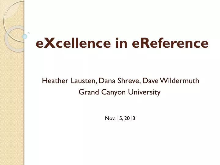 PPT - eXcellence in eReference PowerPoint Presentation, free download ...