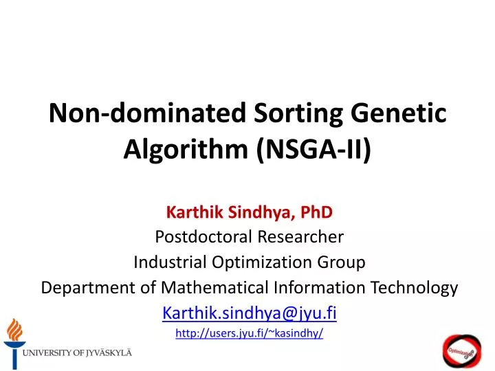 Ppt Non Dominated Sorting Genetic Algorithm Nsga Ii Powerpoint Presentation Id 2335778