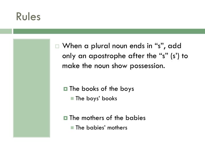 PPT - PLURAL POSSESSIVE NOUNS PowerPoint Presentation - ID:2335910