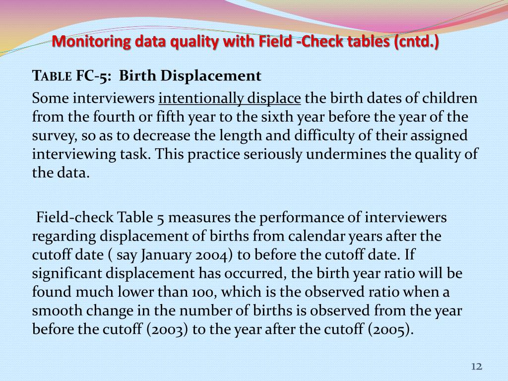 PPT - Data Quality assurance in Bangladesh Demographic & Health Surveys ...