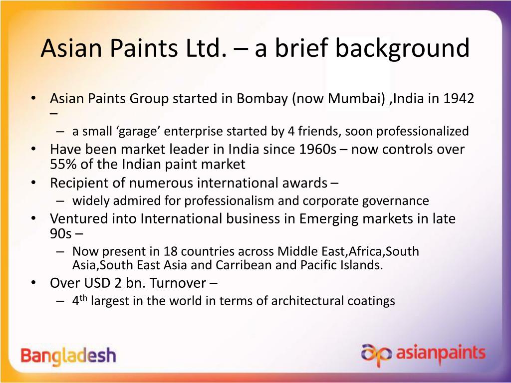 PPT - Asian Paints in Bangladesh PowerPoint Presentation, free download ...