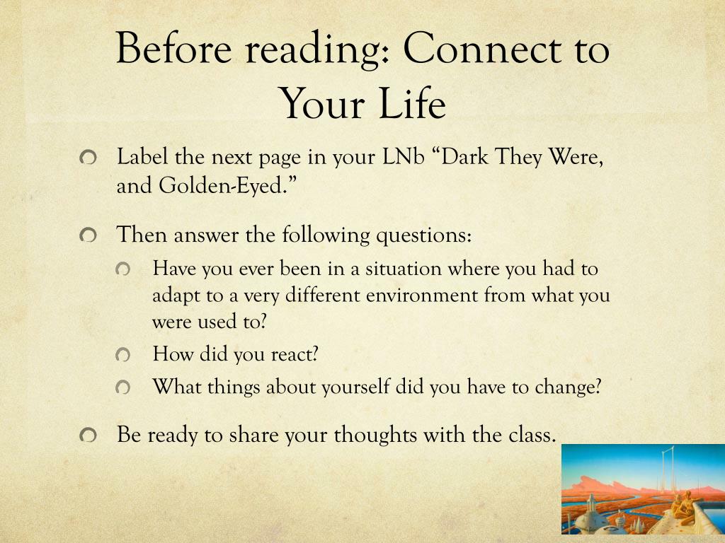 PPT - Dark They Were, and Golden-Eyed PowerPoint Presentation, free ...