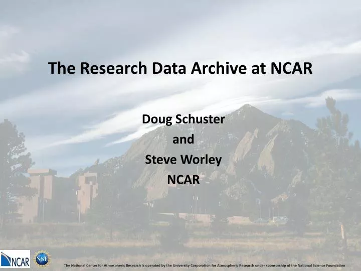 PPT - The Research Data Archive at NCAR PowerPoint Presentation, free ...
