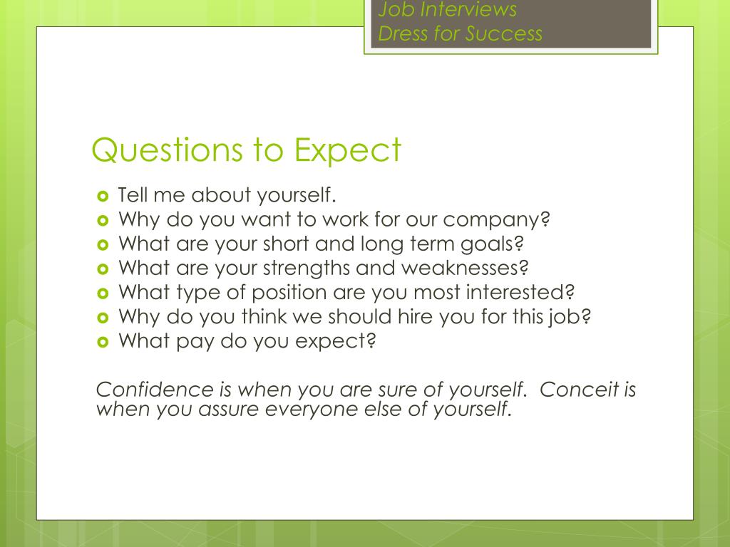 PPT - Job Interview & Dress for Success PowerPoint Presentation - ID ...