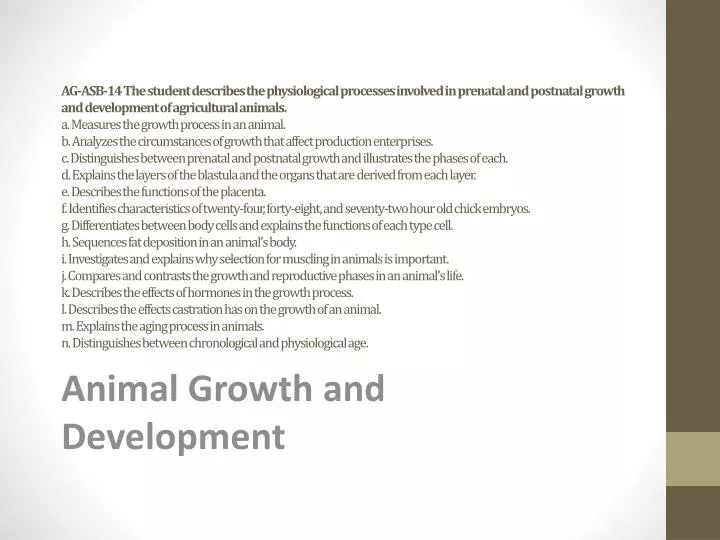 PPT - Animal Growth and Development PowerPoint Presentation, free ...