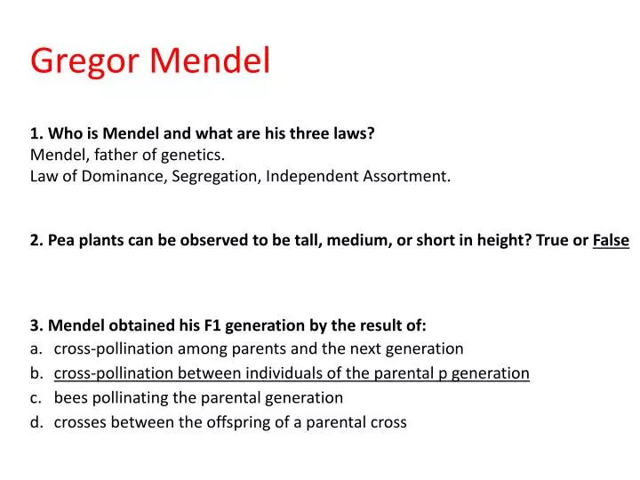 PPT - Gregor Mendel PowerPoint Presentation, free download - ID:2338994