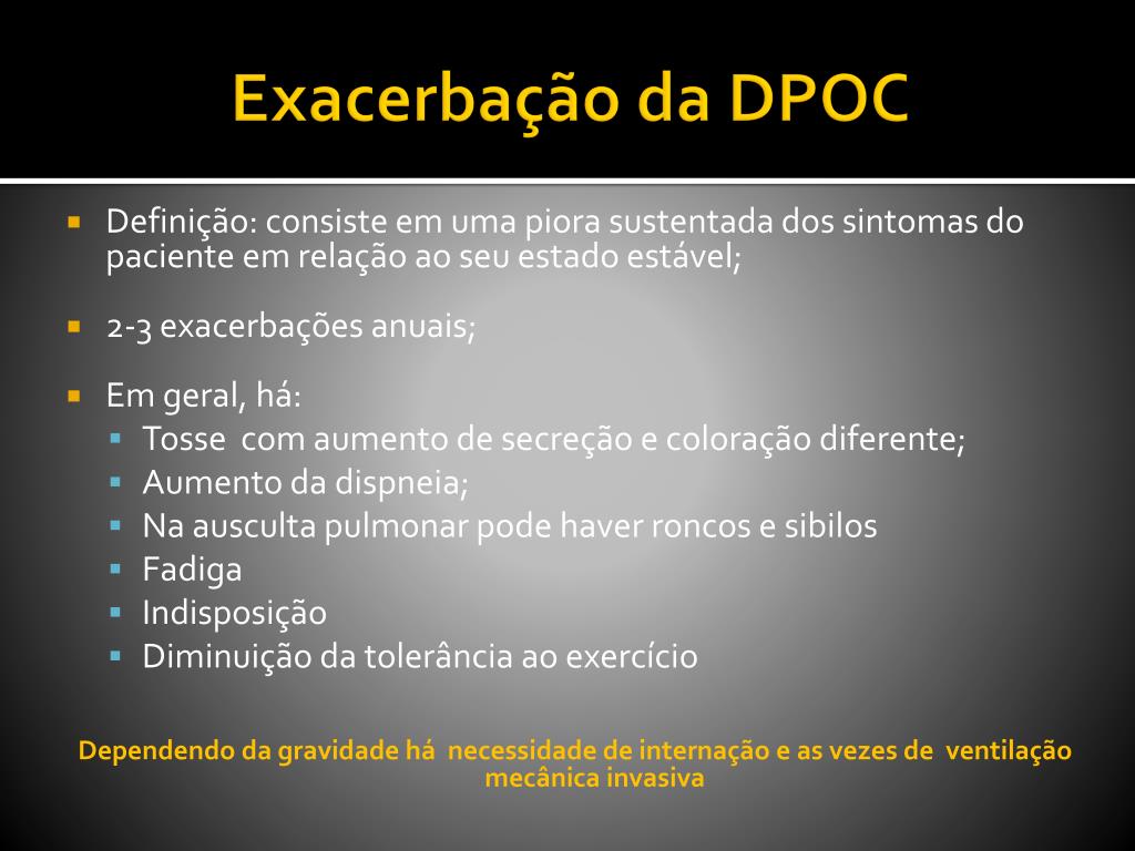 PPT - DOENÇA PULMONAR OBSTRUTIVA CRÔNICA DPOC PowerPoint Presentation ...