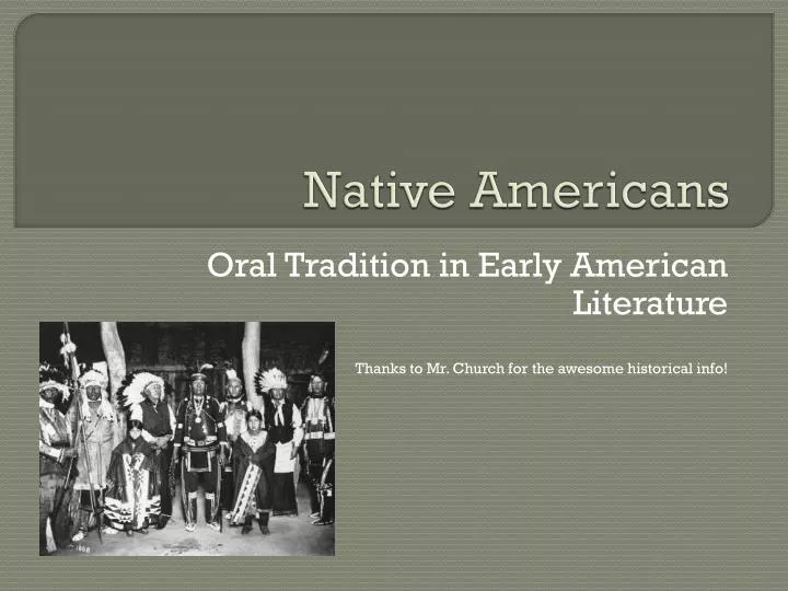 Native American Oral History