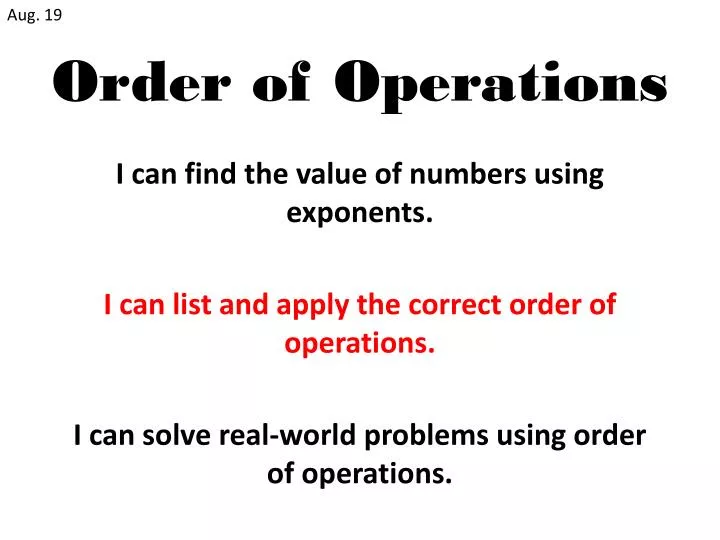 PPT - Order of Operations PowerPoint Presentation, free download - ID ...