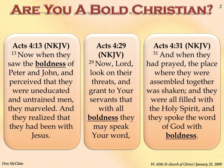 PPT - Are You A Bold Christian? PowerPoint Presentation - ID:2340525