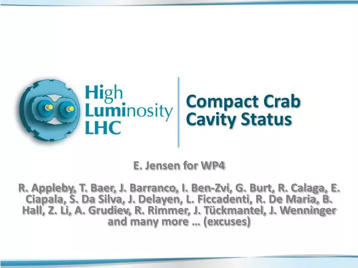 PPT - Compact Crab Cavity Status PowerPoint Presentation, free download ...