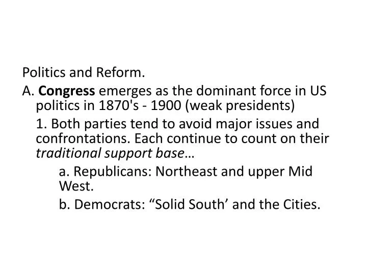 PPT - Politics and Reform. PowerPoint Presentation, free download - ID ...