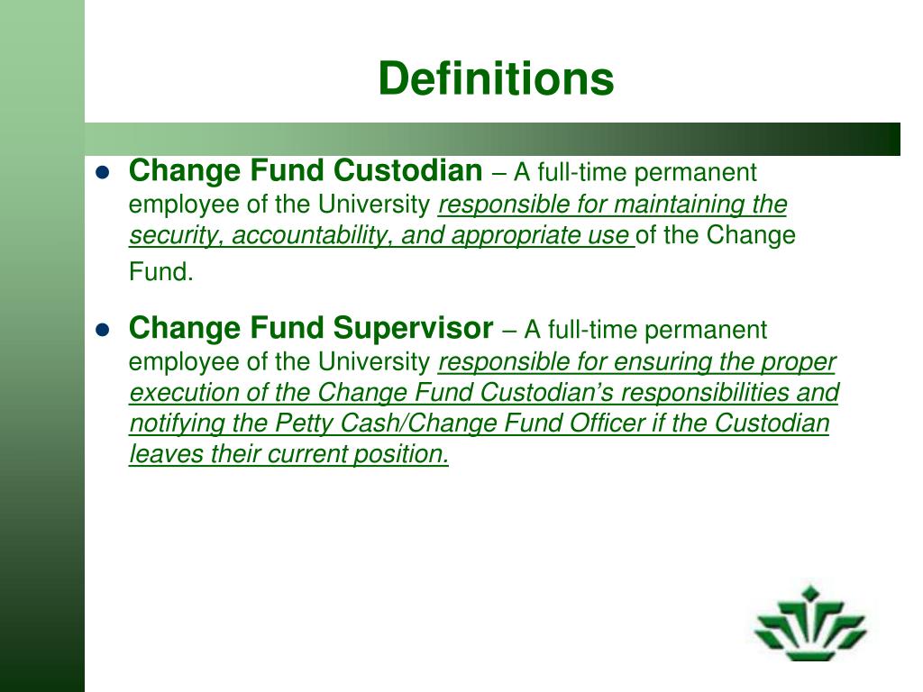 PPT - Petty Cash/Change Fund Policies & Procedures PowerPoint ...