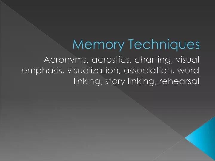 PPT - Memory Techniques PowerPoint Presentation, free download - ID:2342420
