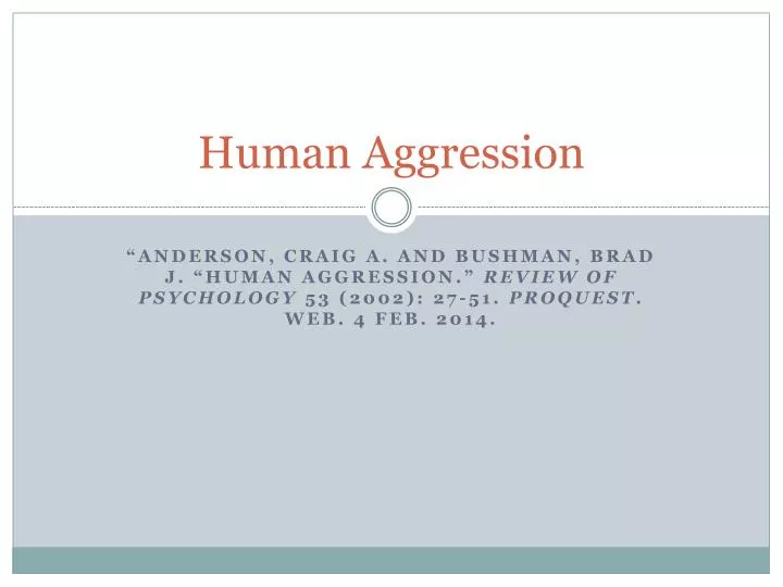PPT - Human Aggression PowerPoint Presentation, free download - ID:2342618