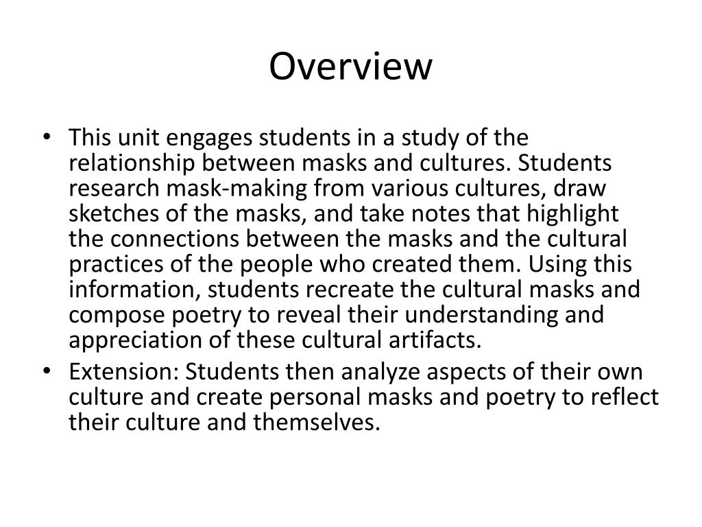 PPT - Multi Cultural Masks from Clay or Plaster Bandages PowerPoint ...