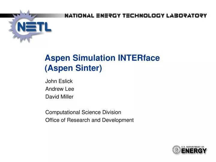 PPT - Aspen Simulation INTERface (Aspen Sinter) PowerPoint Presentation ...