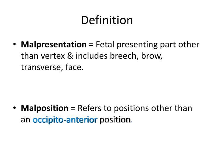 PPT - Malpresentation Malposition PowerPoint Presentation - ID:2343401