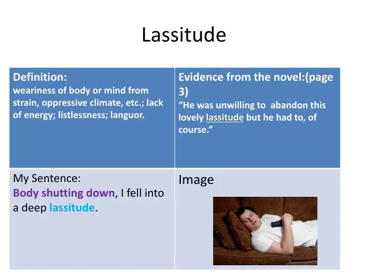 PPT - Lassitude PowerPoint Presentation, free download - ID:2344087