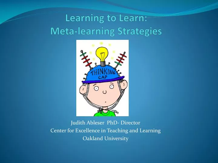 PPT - Learning to Learn: Meta-learning Strategies PowerPoint ...