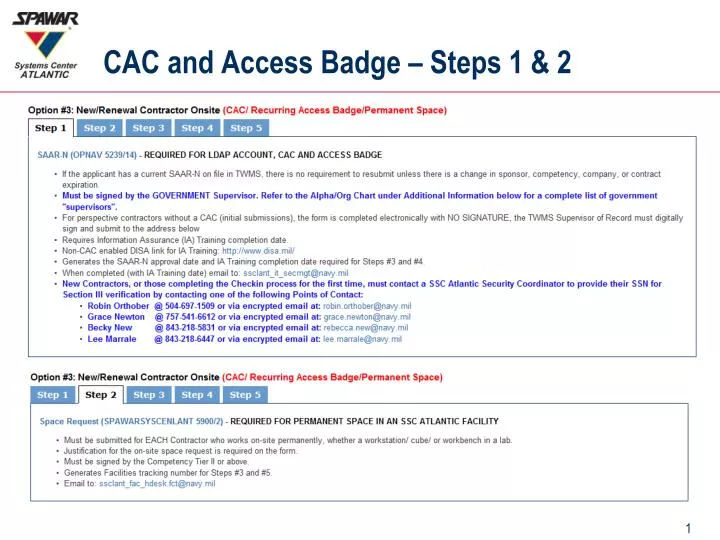 PPT - CAC and Access Badge – Steps 1 & 2 PowerPoint Presentation - ID ...