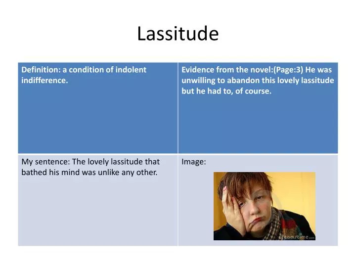 PPT - Lassitude PowerPoint Presentation, free download - ID:2345105