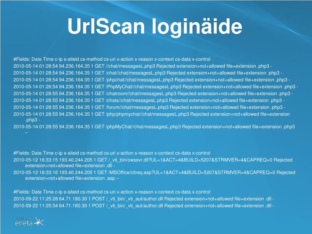 PPT - UrlScan ja ASP.NET filtreerimine PowerPoint Presentation, free ...