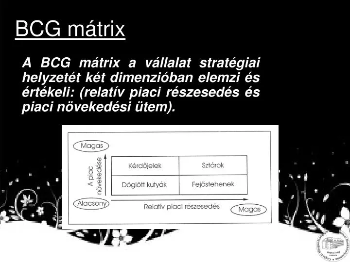 PPT - BCG mátrix PowerPoint Presentation, free download - ID:2346040