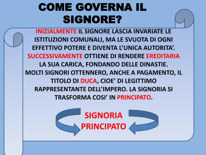 PPT - LE SIGNORIE PowerPoint Presentation - ID:2347078