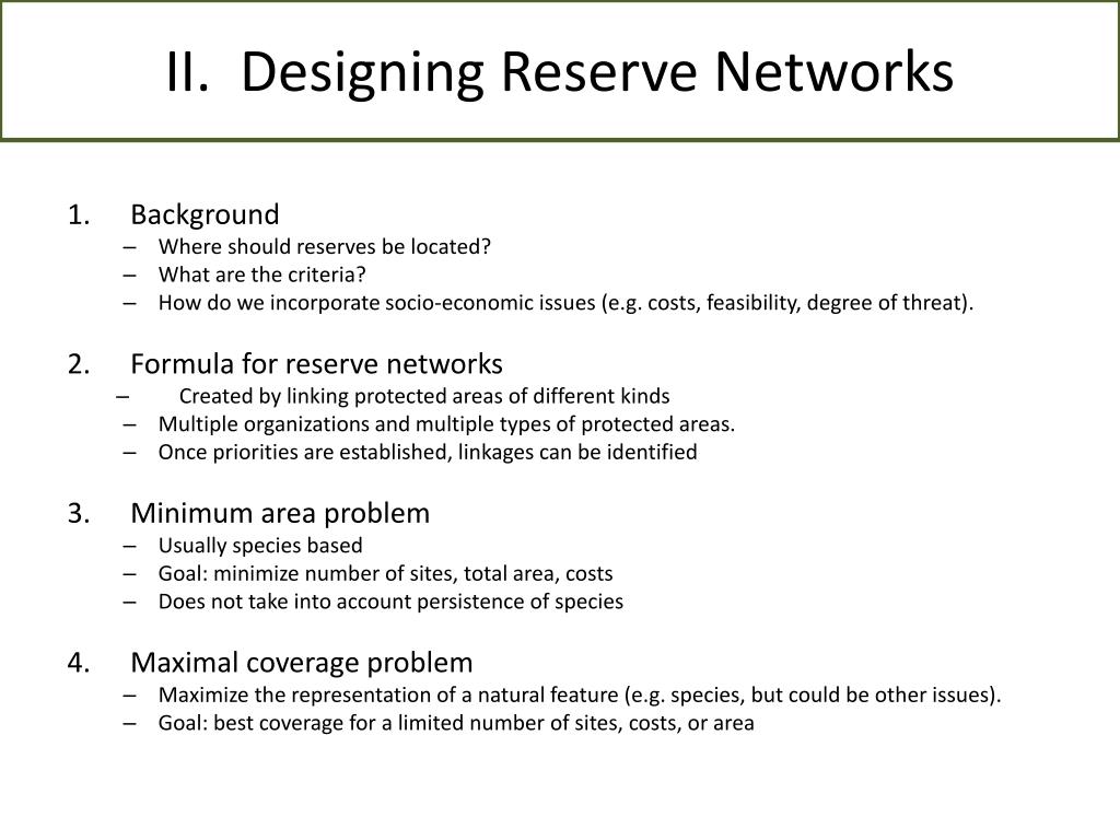 PPT - Design of Nature Reserves PowerPoint Presentation, free download ...