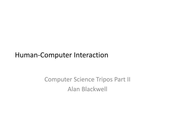 PPT - Human-Computer Interaction PowerPoint Presentation, free download ...