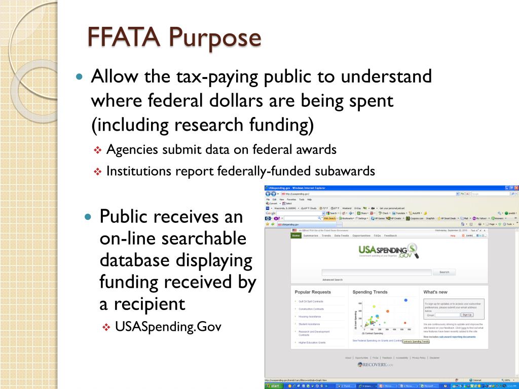 PPT - Subaward Risk Assessments & Federal Funding Accountability and ...