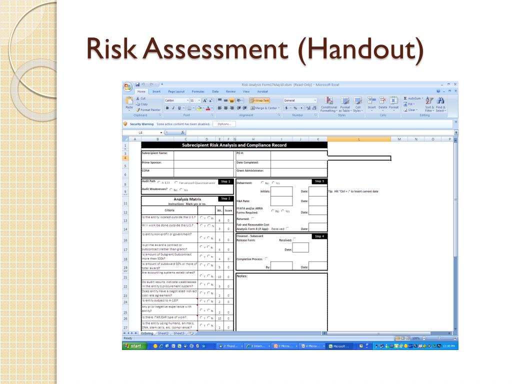 PPT - Subaward Risk Assessments & Federal Funding Accountability and ...