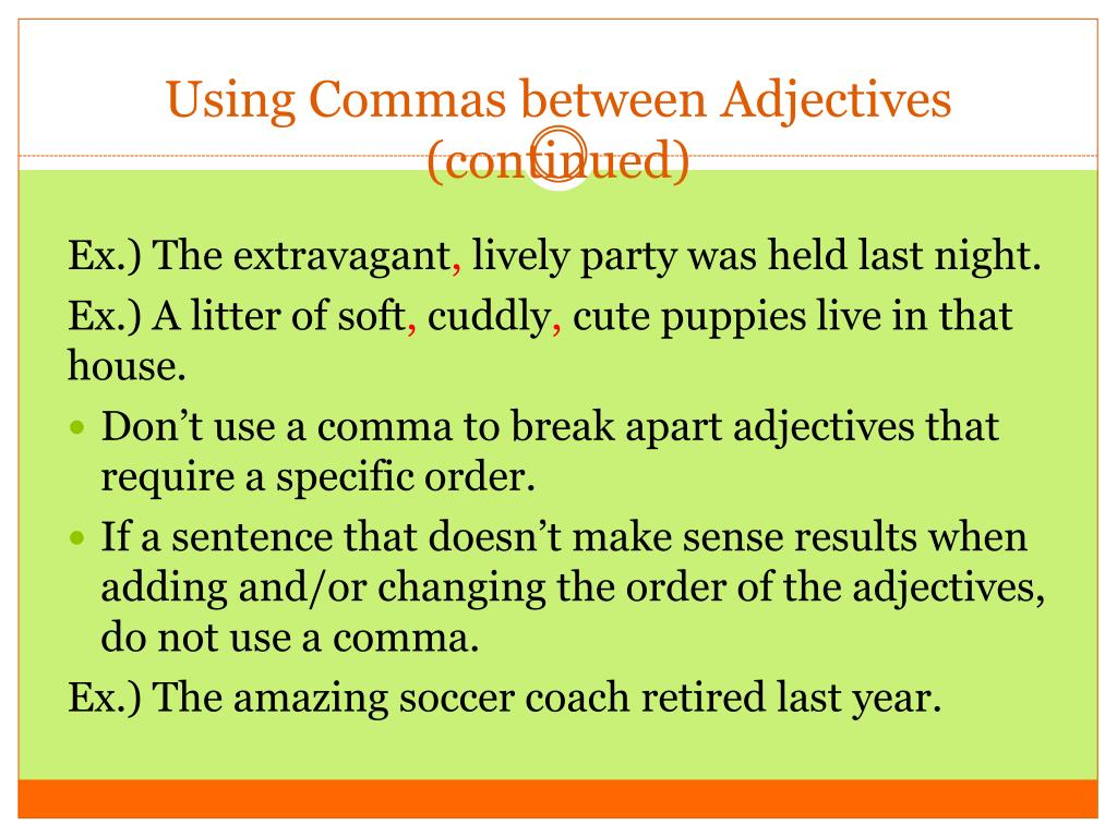 PPT Commas PowerPoint Presentation Free Download ID 2350403